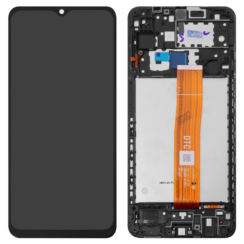 LCD compatible with Samsung A125F Galaxy A12, (black, with frame ...