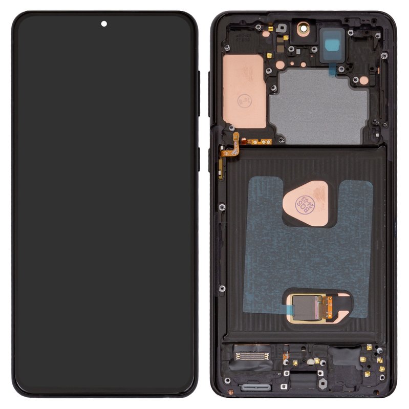 LCD compatible with Samsung G996 Galaxy S21 Plus 5G, (black, with frame ...